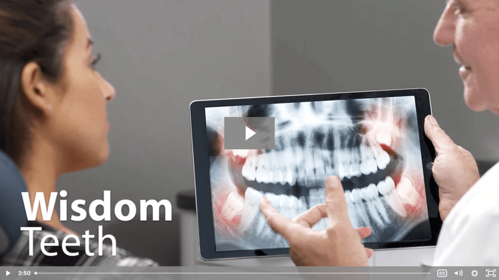 The wisdom tooth needs to be extracted by the dentist.